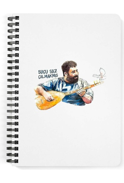 Ahmet Kaya Baskılı Ahşap Kapaklı Defter 15X20 cm DFT1023