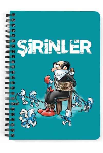 Şirinler Baskılı Ahşap Kapaklı Defter 15X20 cm DFT4743