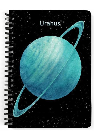Uranus Baskılı Ahşap Kapaklı Defter 15X20 cm DFT2883