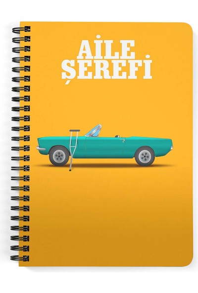 Aile Şerefi Baskılı Ahşap Kapaklı Defter 15X20 cm DFT2387