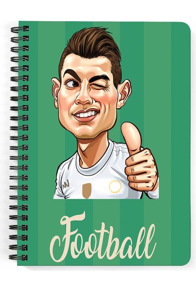 Ronaldo Baskılı Ahşap Kapaklı Defter 15X20 cm DFT4439