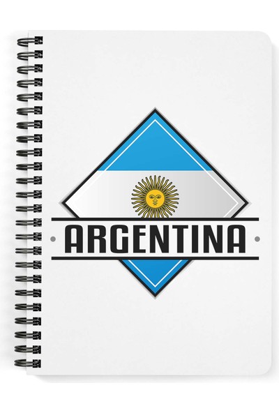 Argentina Baskılı Ahşap Kapaklı Defter 15X20 cm DFT2261