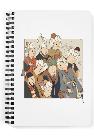 Osmanlı Hanedalığı Baskılı Ahşap Kapaklı Defter 15X20 cm DFT1504