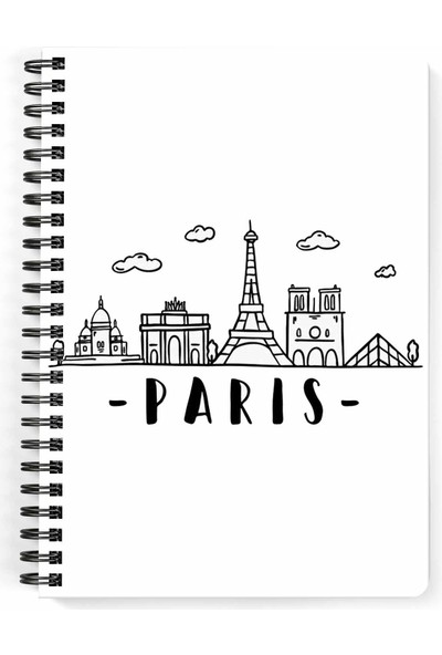 Paris Baskılı Ahşap Kapaklı Defter 15X20 cm DFT2952