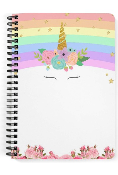 Unicorn Baskılı Ahşap Kapaklı Defter 15X20 cm DFT2486