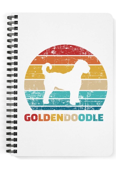 Golden Köpek Baskılı Ahşap Kapaklı Defter 15X20 cm DFT805