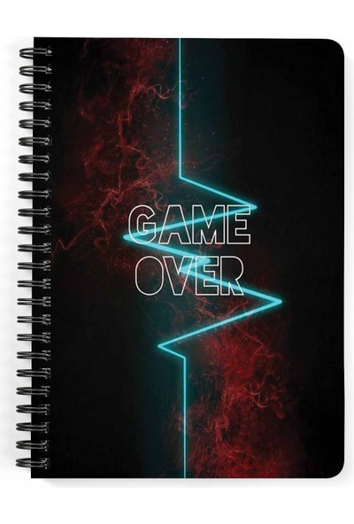 Game Over Baskılı Ahşap Kapaklı Defter 15X20 cm DFT4739 Game Over Baskılı Ahşap Kapaklı Defter 15X20 cm DFT4739