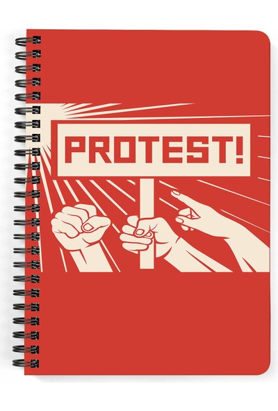 Protesto Baskılı Ahşap Kapaklı Defter 15X20 cm DFT5376