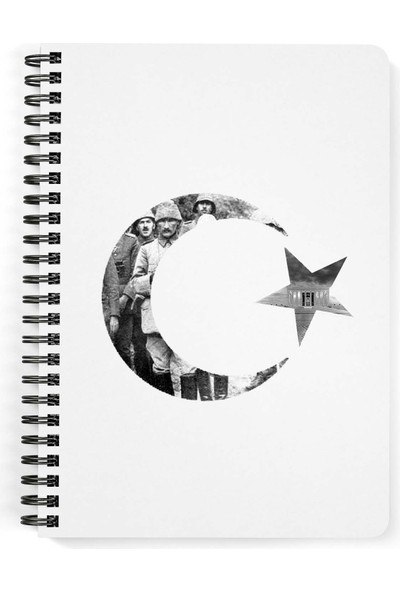 Ay Yıldız Baskılı Ahşap Kapaklı Defter 15X20 cm DFT1533