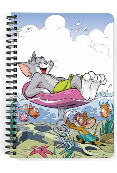 Tom ve Jerry Baskılı Ahşap Kapaklı Defter 15X20 cm DFT4195