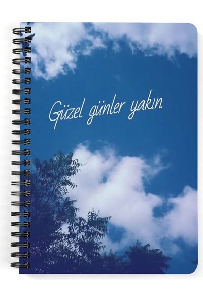 Güzel Günler Baskılı Ahşap Kapaklı Defter 15X20 cm DFT2460