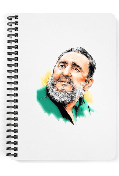 Fidel Castro Baskılı Ahşap Kapaklı Defter 15X20 cm DFT1031