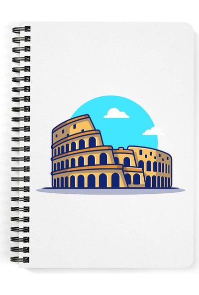 Kolezyum Baskılı Ahşap Kapaklı Defter 15X20 cm DFT2130