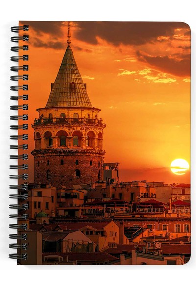 Galata Kulesi Baskılı Ahşap Kapaklı Defter 15X20 cm DFT5432 Galata Kulesi Baskılı Ahşap Kapaklı Defter 15X20 cm DFT5432