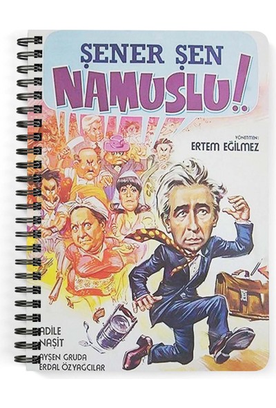 Namuslu Şener Şen Baskılı Ahşap Kapaklı Defter 15X20 cm DFT2421