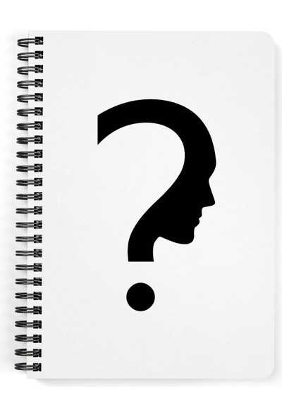 Soru Işareti Baskılı Ahşap Kapaklı Defter 15X20 cm DFT6105