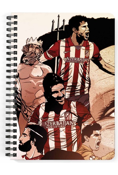 Atletico Madrid Baskılı Ahşap Kapaklı Defter 15X20 cm DFT4481
