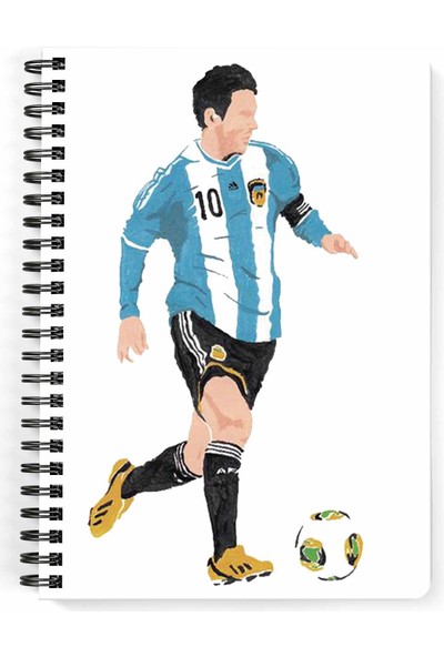Messi Baskılı Ahşap Kapaklı Defter 15X20 cm DFT4386