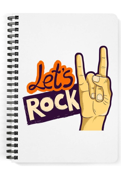 Lets Rock Baskılı Ahşap Kapaklı Defter 15X20 cm DFT1614