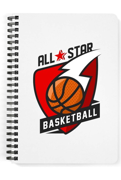Basketball All Star Baskılı Ahşap Kapaklı Defter 15X20 cm DFT2010