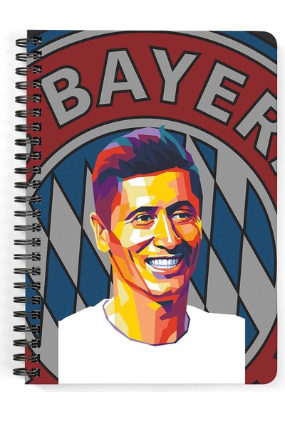 Robert Lewandowski Baskılı Ahşap Kapaklı Defter 15X20 cm DFT4424 Robert Lewandowski Baskılı Ahşap Kapaklı Defter 15X20 cm DFT4424