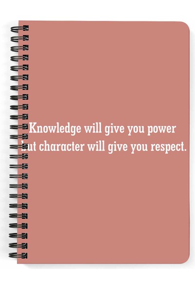 Ingilizce Sözler Baskılı Ahşap Kapaklı Defter 15X20 cm DFT2592