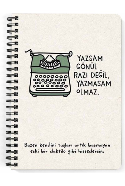 Yazmasam Olmaz Baskılı Ahşap Kapaklı Defter 15X20 cm DFT4145 Yazmasam Olmaz Baskılı Ahşap Kapaklı Defter 15X20 cm DFT4145