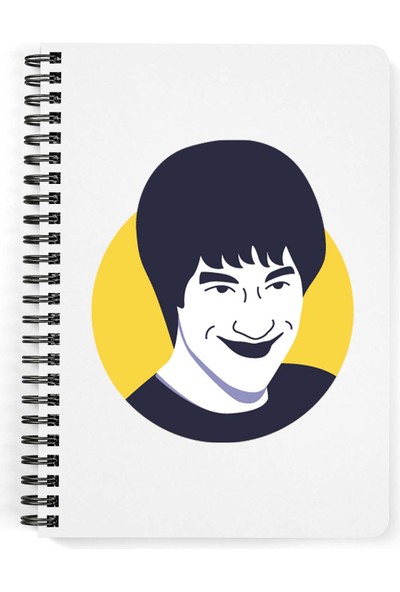 Bruce Lee Baskılı Ahşap Kapaklı Defter 15X20 cm DFT1094