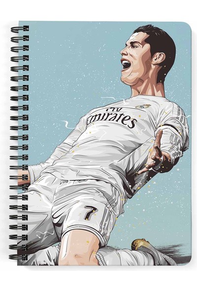 Cristiano Ronaldo Baskılı Ahşap Kapaklı Defter 15X20 cm DFT4547 Cristiano Ronaldo Baskılı Ahşap Kapaklı Defter 15X20 cm DFT4547