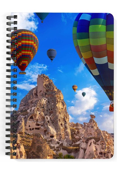 Kapadokya Baskılı Ahşap Kapaklı Defter 15X20 cm DFT4158