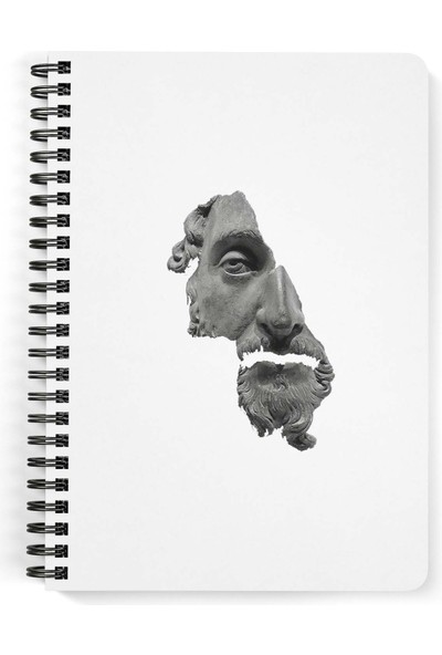 Heykel Baskılı Ahşap Kapaklı Defter 15X20 cm DFT328