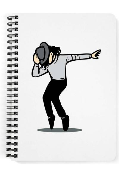 Michael Jackson Baskılı Ahşap Kapaklı Defter 15X20 cm DFT1565