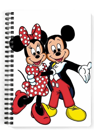 Mickey Mouse Baskılı Ahşap Kapaklı Defter 15X20 cm DFT3734