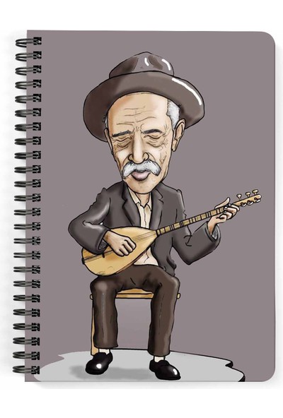 Aşık Veysel Baskılı Ahşap Kapaklı Defter 15X20 cm DFT4706 Aşık Veysel Baskılı Ahşap Kapaklı Defter 15X20 cm DFT4706