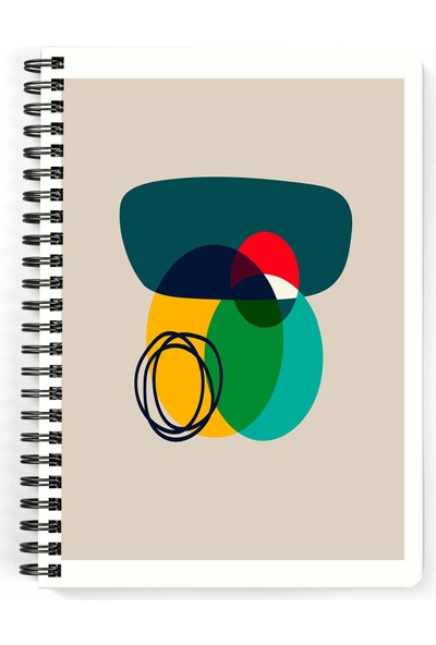 Şekiller Baskılı Ahşap Kapaklı Defter 15X20 cm DFT5215