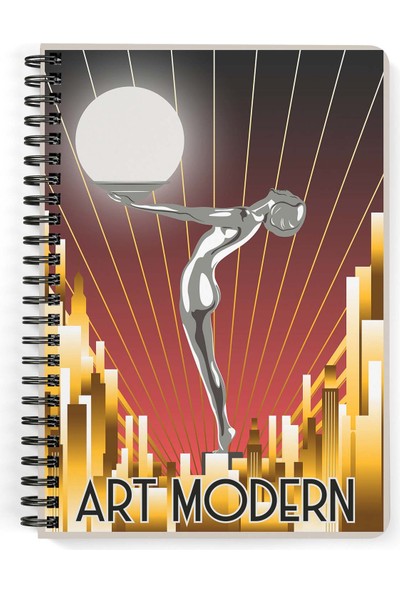 Art Modern Baskılı Ahşap Kapaklı Defter 15X20 cm DFT680