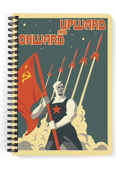 Uzay Orak Çekiç Baskılı Ahşap Kapaklı Defter 15X20 cm DFT579 Uzay Orak Çekiç Baskılı Ahşap Kapaklı Defter 15X20 cm DFT579