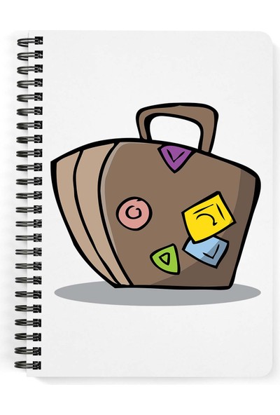 Çanta Baskılı Ahşap Kapaklı Defter 15X20 cm DFT2148