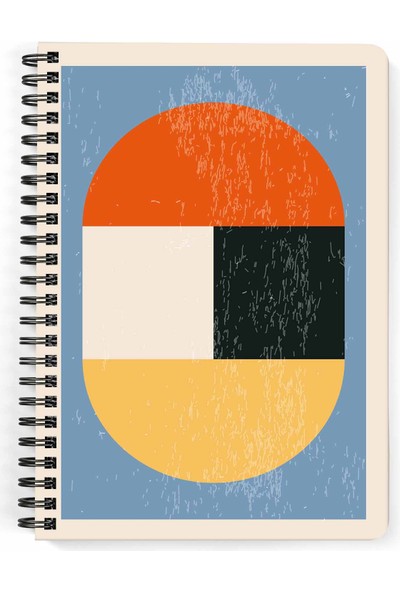 Şekiller Baskılı Ahşap Kapaklı Defter 15X20 cm DFT5245