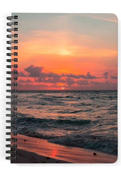 Deniz Baskılı Ahşap Kapaklı Defter 15X20 cm DFT2602