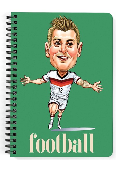 Toni Kroos Baskılı Ahşap Kapaklı Defter 15X20 cm DFT4441
