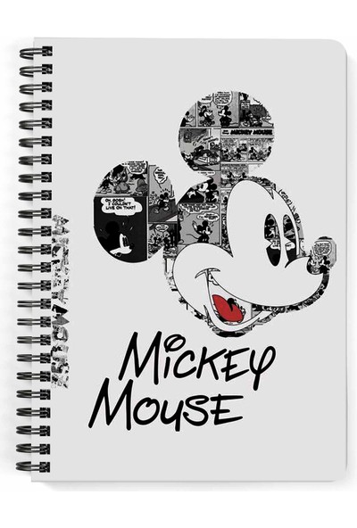 Mickey Mouse Baskılı Ahşap Kapaklı Defter 15X20 cm DFT3730