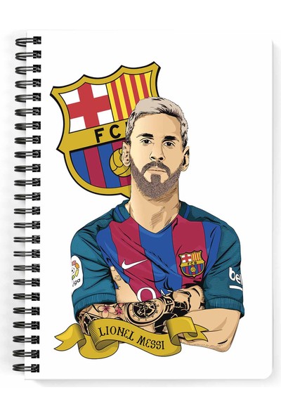 Lionel Messi Baskılı Ahşap Kapaklı Defter 15X20 cm DFT4612