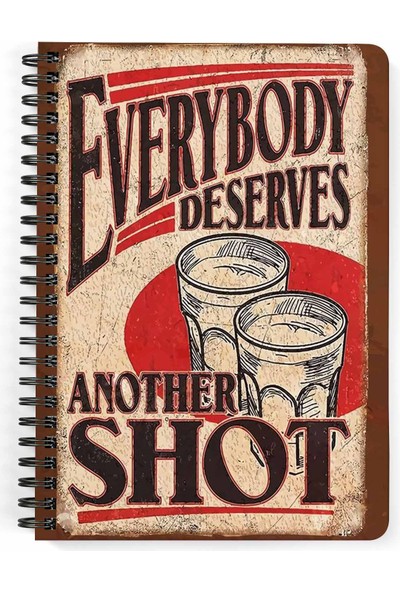 Shot Baskılı Ahşap Kapaklı Defter 15X20 cm DFT2781
