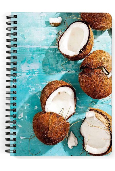 Kokonat Baskılı Ahşap Kapaklı Defter 15X20 cm DFT3663