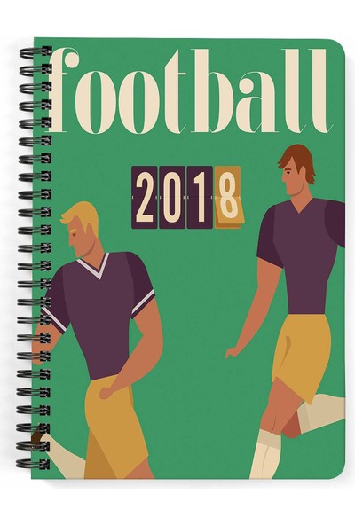 Football Baskılı Ahşap Kapaklı Defter 15X20 cm DFT4435