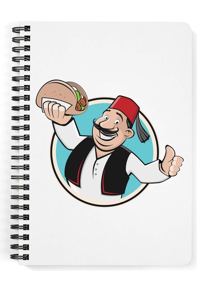 Türk Aşçı Baskılı Ahşap Kapaklı Defter 15X20 cm DFT1423 Türk Aşçı Baskılı Ahşap Kapaklı Defter 15X20 cm DFT1423