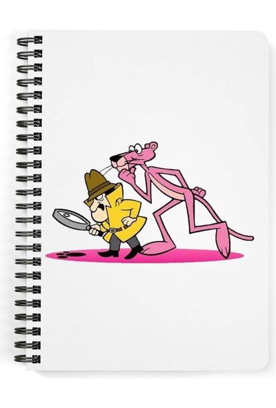 Pembe Panter Baskılı Ahşap Kapaklı Defter 15X20 cm DFT6673