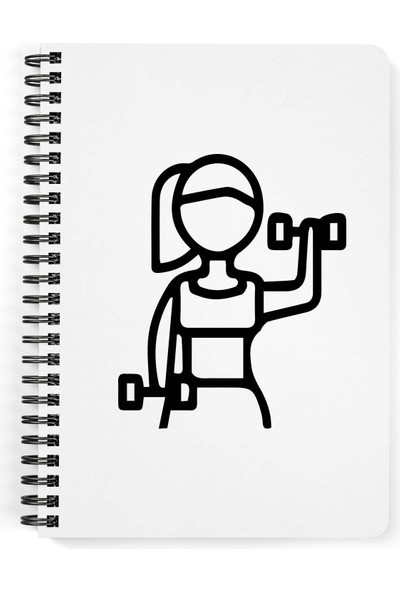 Fitness Baskılı Ahşap Kapaklı Defter 15X20 cm DFT6568