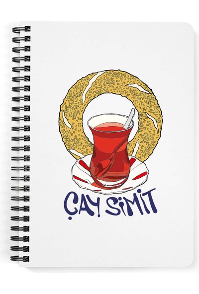 Çay Simit Baskılı Ahşap Kapaklı Defter 15X20 cm DFT1430 Çay Simit Baskılı Ahşap Kapaklı Defter 15X20 cm DFT1430